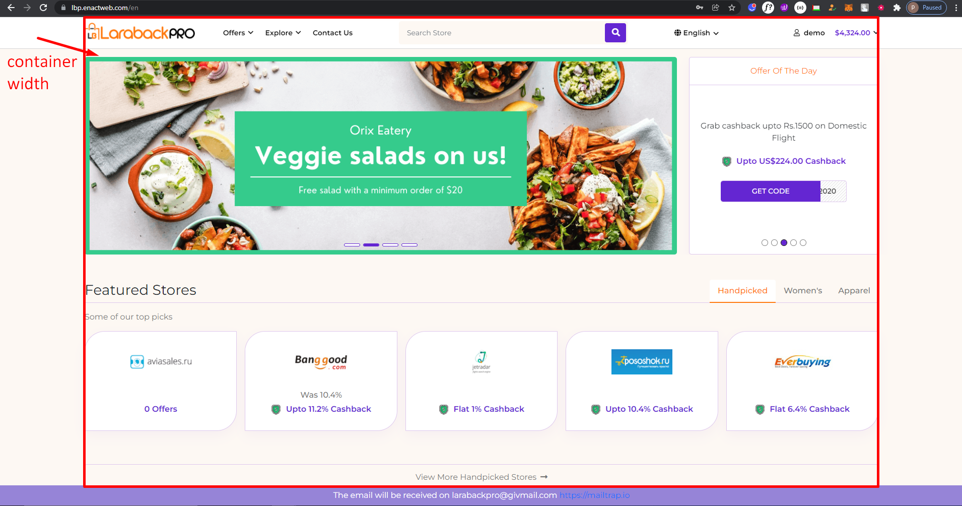 Laraback: A guide on configuring container width | EnactSoft