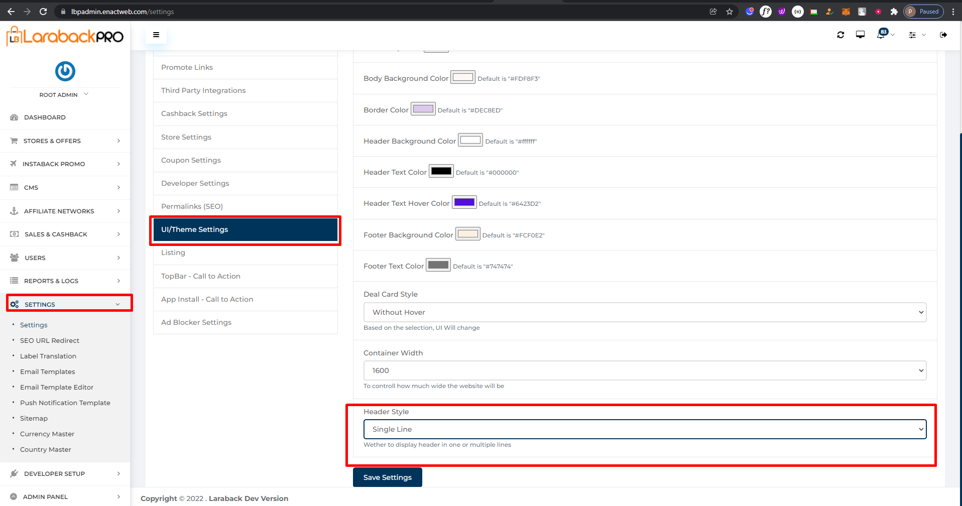 Laraback: A guide on configuring header style | EnactSoft