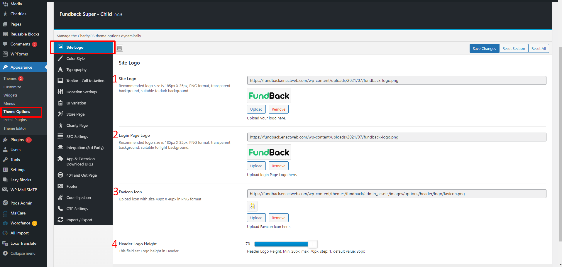 Fundback: A guide on configuring Header | EnactSoft